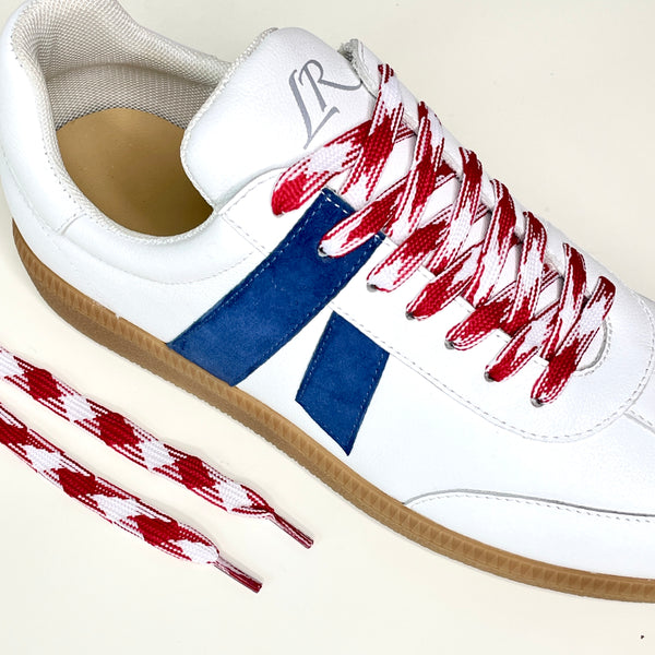lola ramona Red White Diamond Checker Laces Top Sellers | Shoes