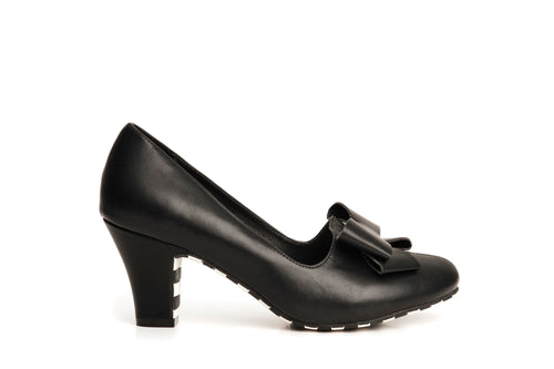 Lola Ramona | Ava Swudge | Black vegan leather heeled pumps - Lola Ramona